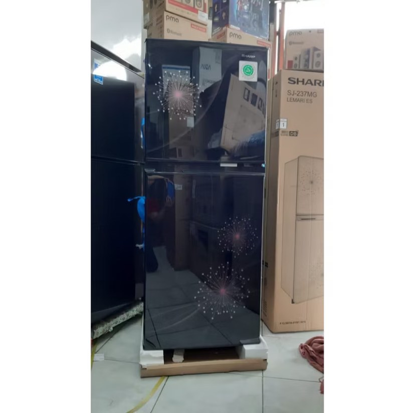 Kulkas 2 pintu SHARP SJ 237 MG DB/DP No frost Glossy Door 220 Liter ...