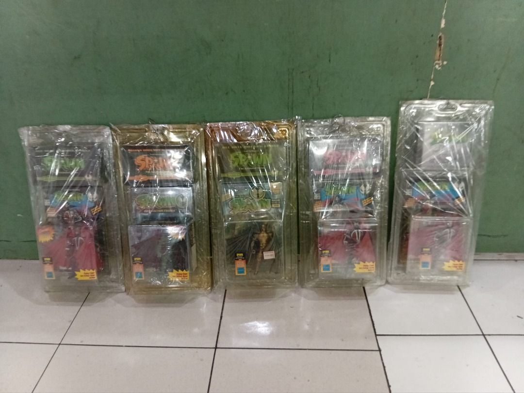 mcfarlane spawn series 1 variant figures with vhs tapes set 5 pcs ...