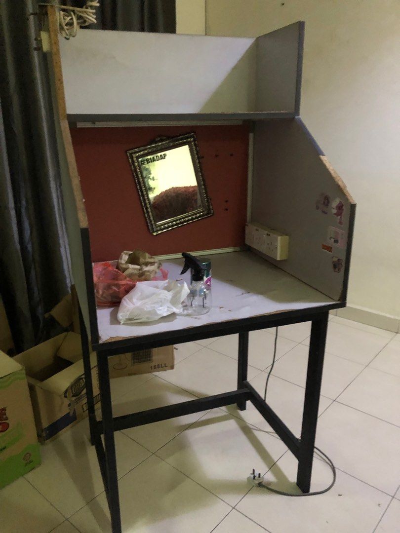 Meja belajar meja kaki besi study table, Furniture & Home Living ...