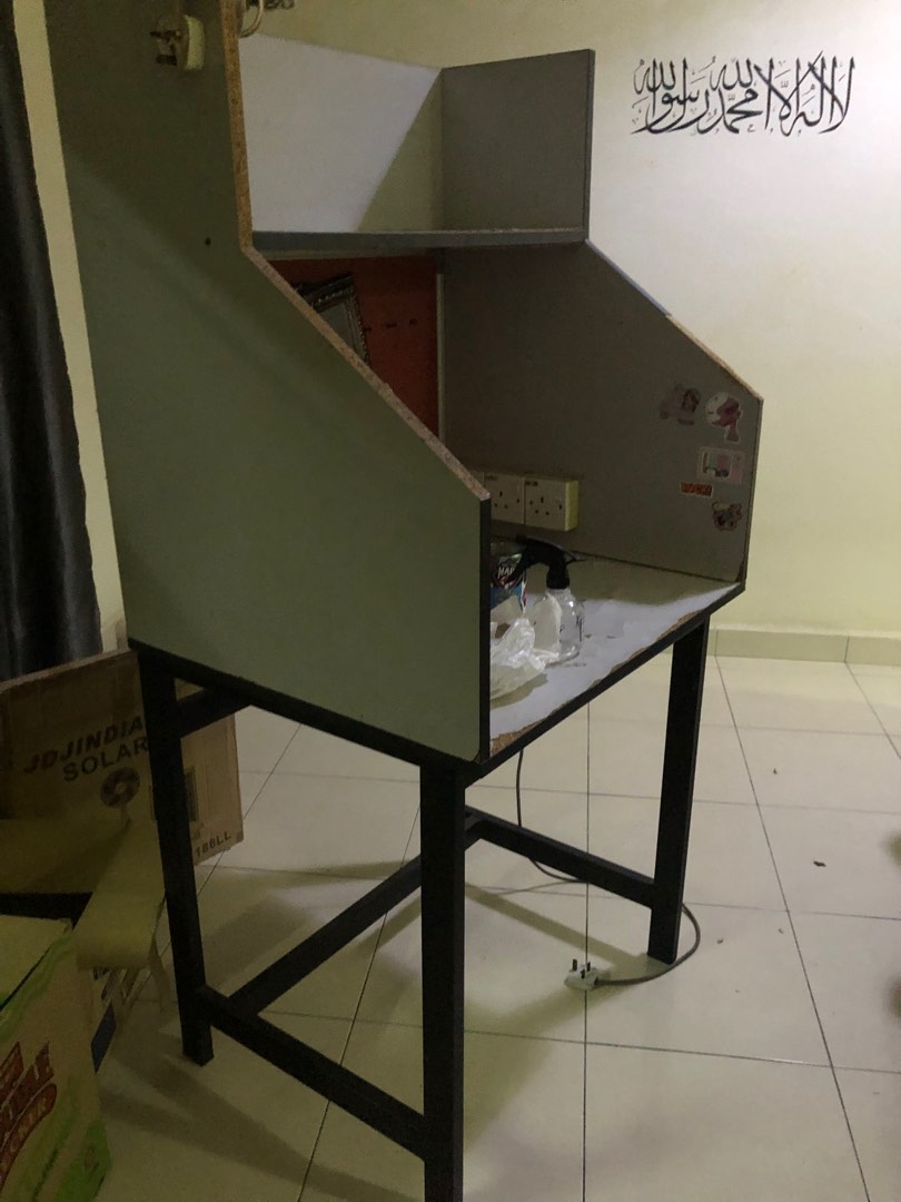 Meja belajar meja kaki besi study table, Furniture & Home Living ...