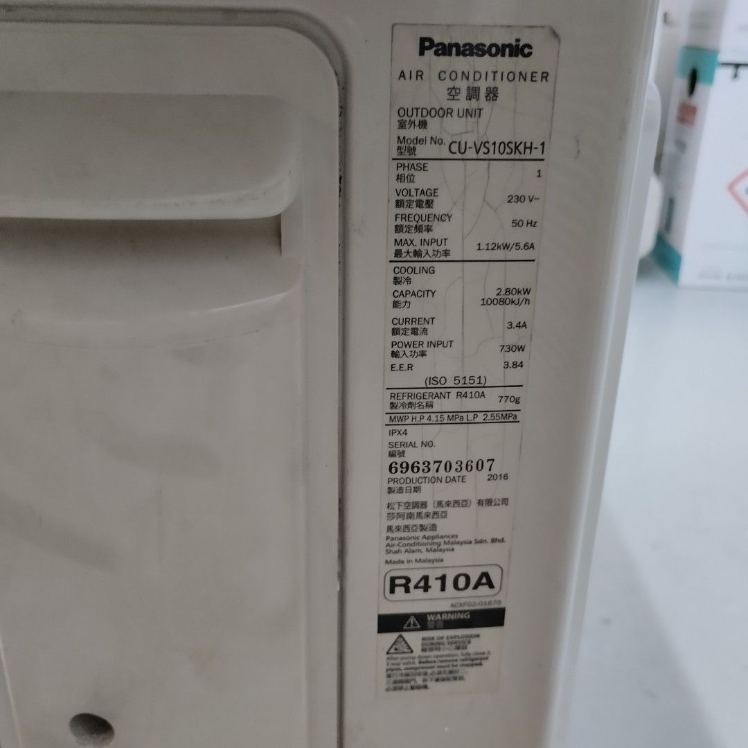 Panasonic Inverter 1Hp Used Aircond R410A, TV & Home Appliances, Air ...
