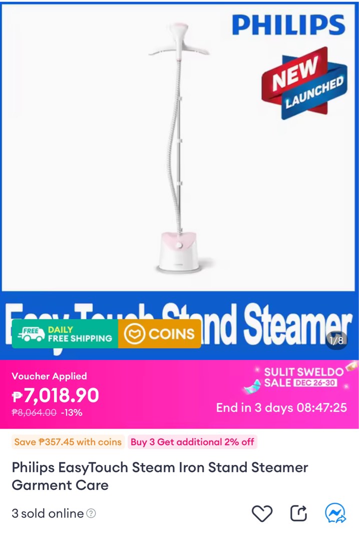 Philips Easy Touch Steam Iron on Stand, TV & Home Appliances, Irons ...