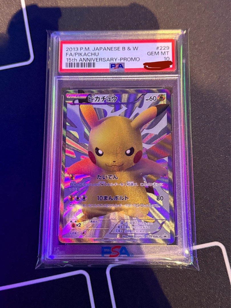 Pokemon PSA 10 Pikachu 229/BW-P 15th Anniversary Promo Full Art 2013 ...