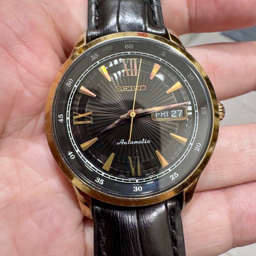 Seiko Textured Dial Classic 23Jewels Automatic Dress Watch, Men's ...