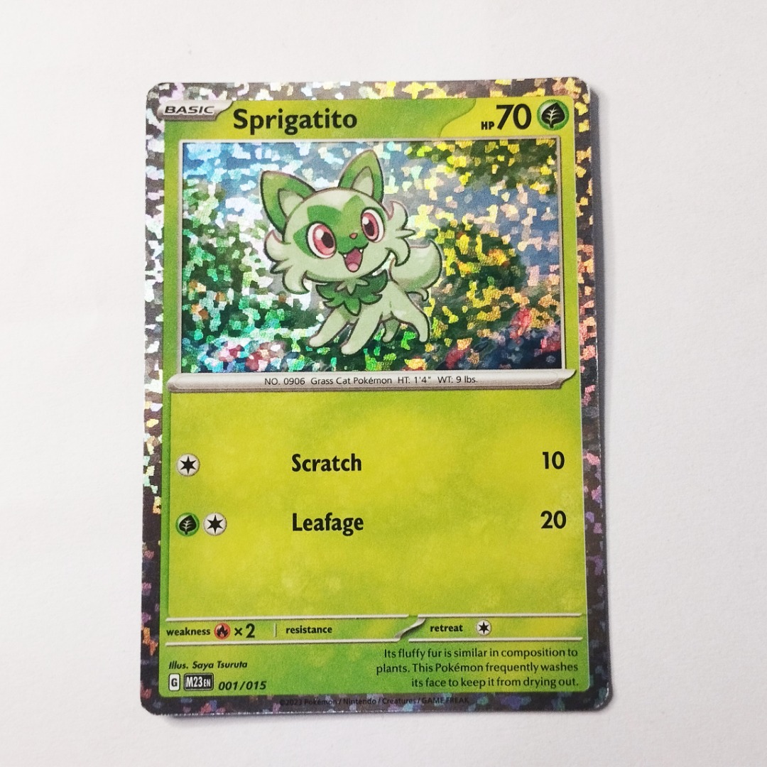 Sprigatito Holo 2023 Pokemon TCG Card 001/015 Happy Meal McDonalds Card ...