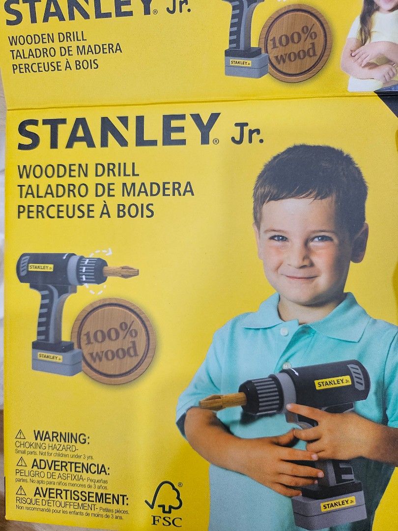 Stanley 100% wooden drill, Hobbies & Toys, Toys & Games on Carousell