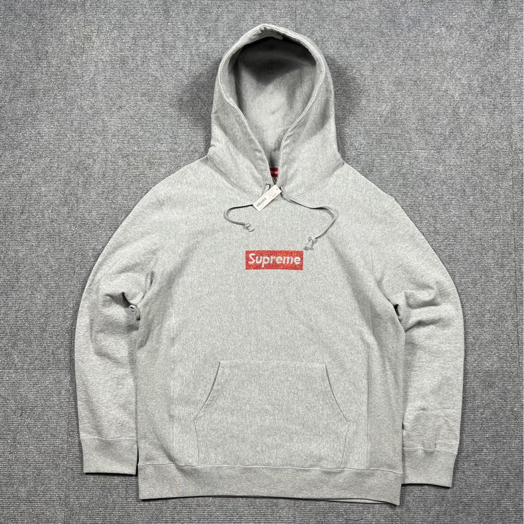 Supreme Swarovski crystal box logo hooded jacket (authentic), Men's ...