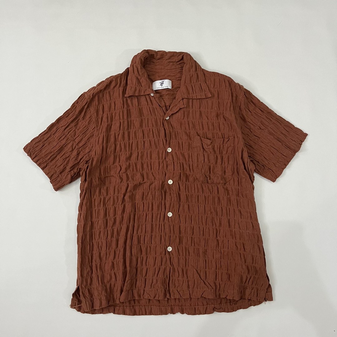 Tropic Thunder Vintage Raya Textured Bowling Shirt Brick Colorways ...