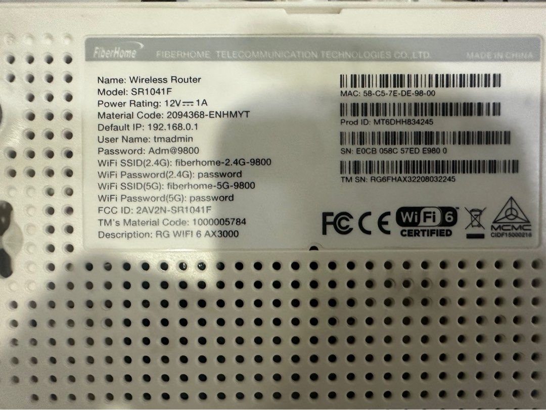 Unifi Router Fiberhome SR1041F & Huawei Echolife HG8240 H5, Computers ...