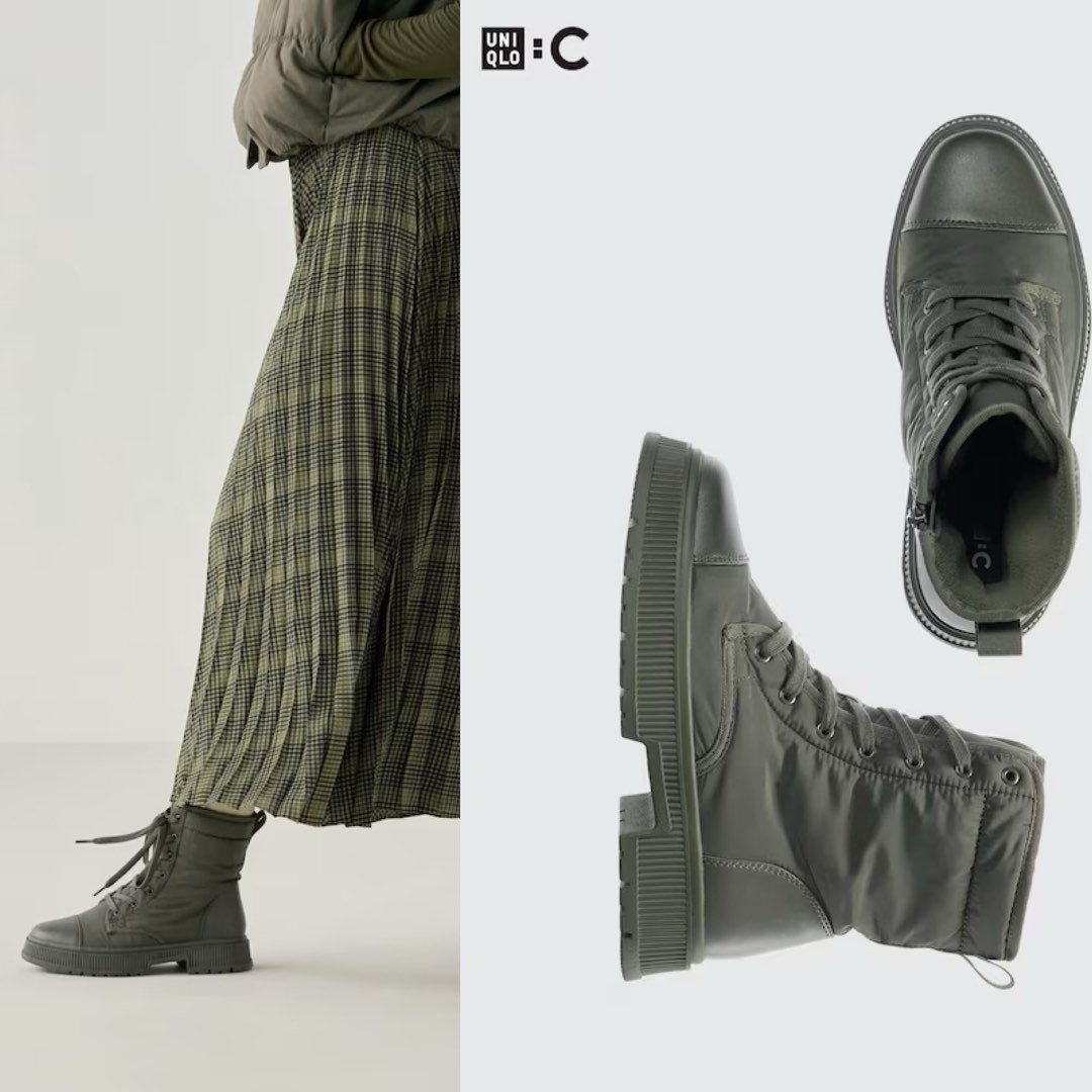 Uniqlo:C Padded Lace/Zip Up Boots, Women's Fashion, Footwear, Boots on ...