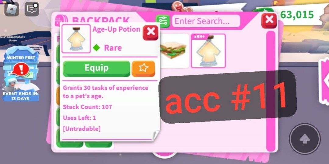 age up potion + bucks account adopt me cheap, Video Gaming, Gaming ...