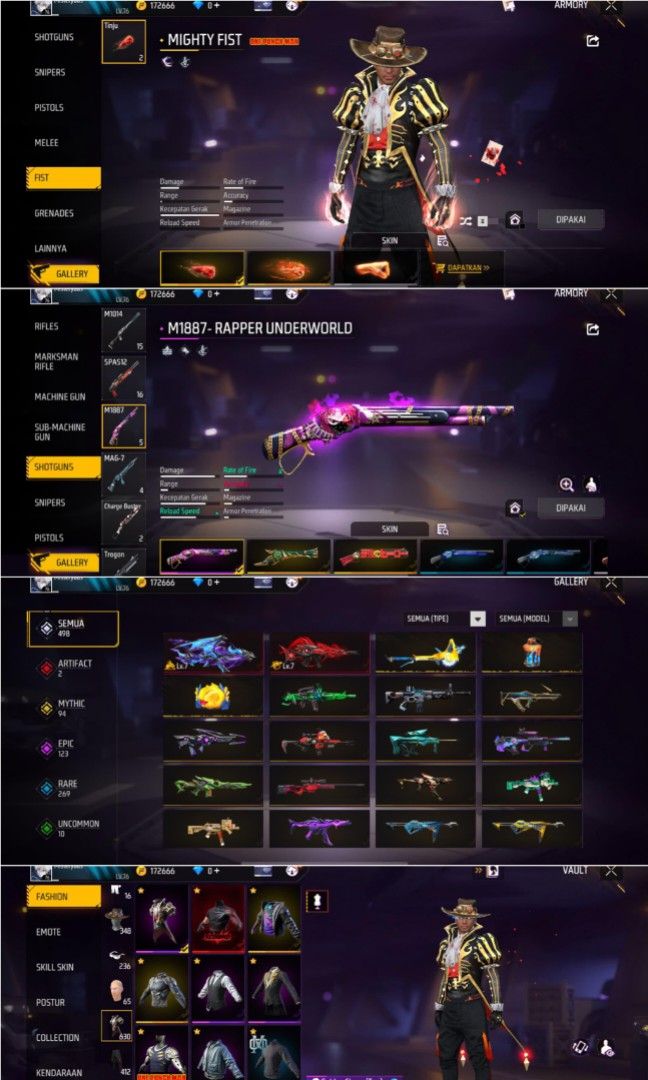 AKUN FF SPEK GG SG REAPER+OPM+TEROMPET MAX 2 S7 ON SPEK LENGKAP ZOOM ...