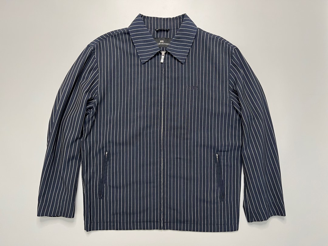 Balenciaga Vintage Pinstripe Harrington Jacket, Luxury, Apparel on ...