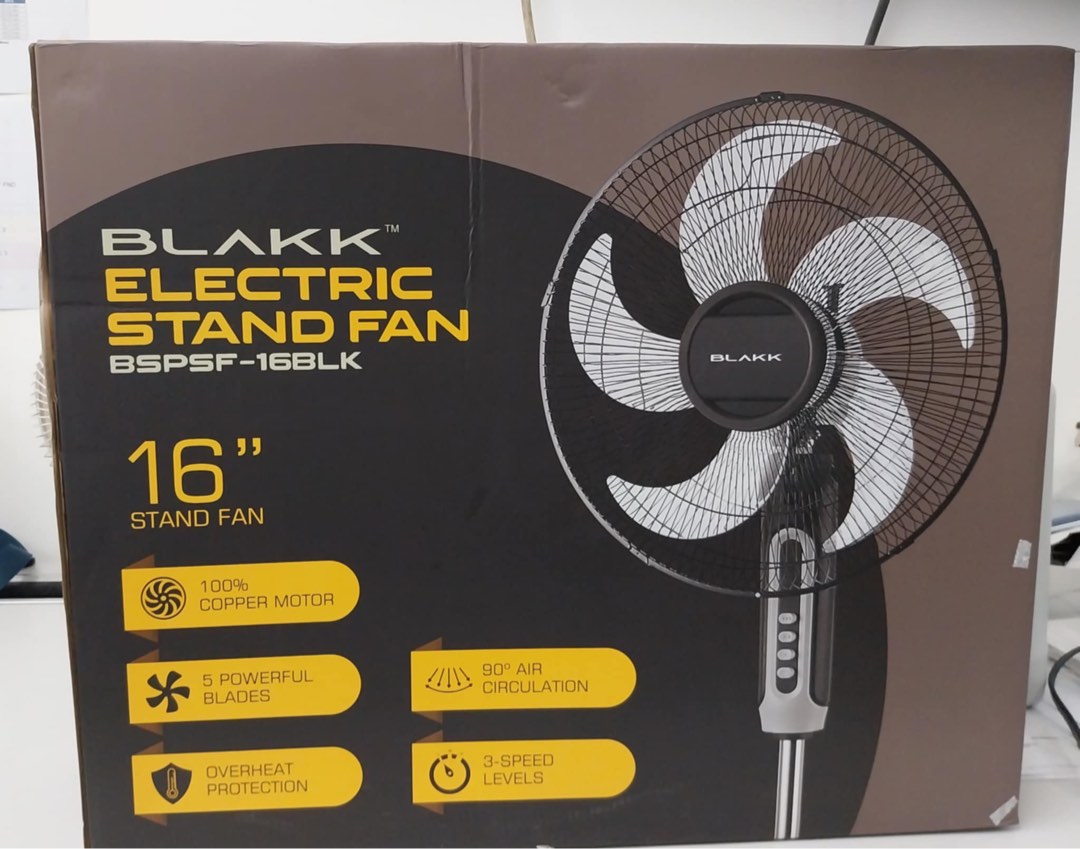 Blakk 16-inch Stand Fan, Furniture & Home Living, Lighting & Fans, Fans ...