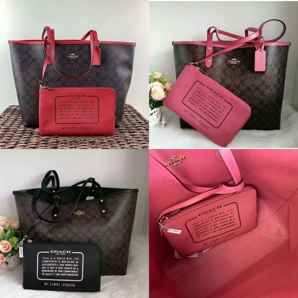 Coach Ladies Bag - F36658 Reversible City Tote in Signature Coated ...