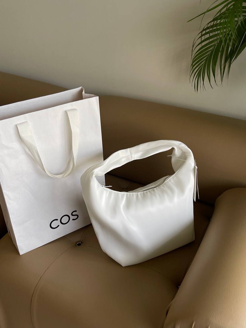 COS High shine white shoulder bag, Women's Fashion, Bags & Wallets ...