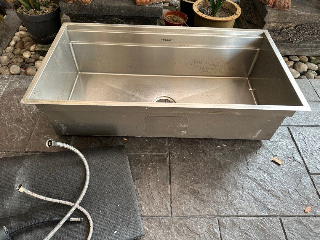 Duvena SUS 304 undermount sink with Duvena Pipe, Furniture & Home ...
