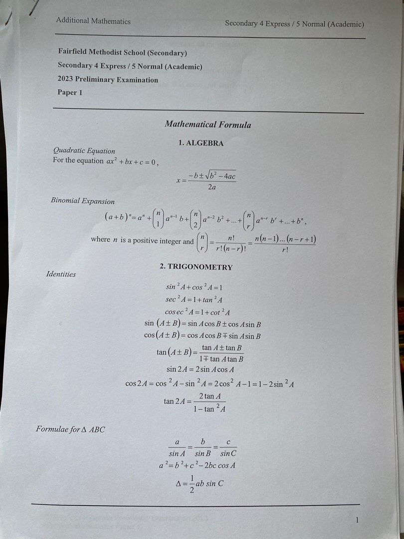 Exam Paper 2023 Amath, Hobbies & Toys, Books & Magazines, Assessment ...
