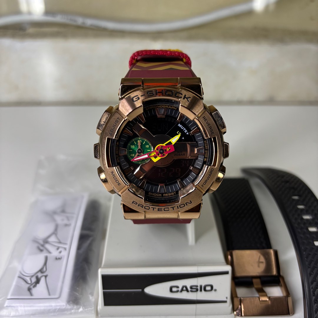 GShock GM110 RH Rui Hachimura Steel Rasta Gold G-Shock, Men's Fashion ...