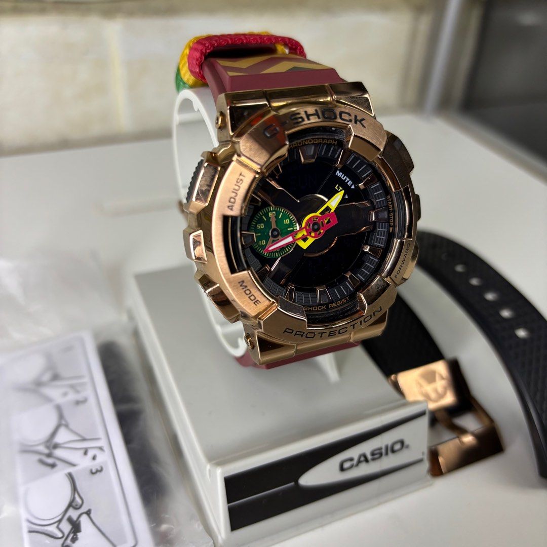 GShock GM110 RH Rui Hachimura Steel Rasta Gold G-Shock, Men's Fashion, Watches & Accessories ...