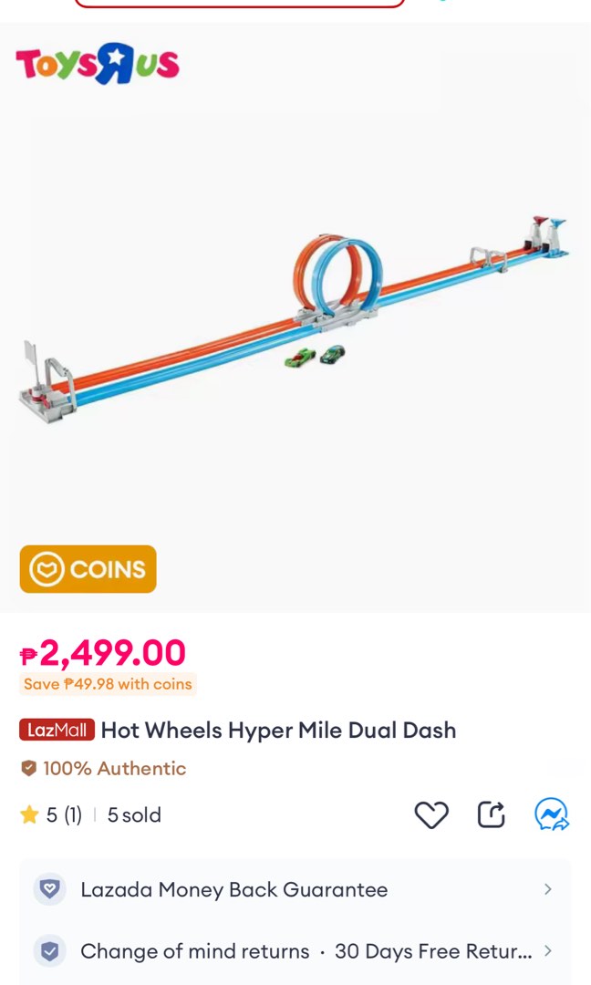 HOT WHEELS Hyper Mile Dash - Racing Track, Hobbies & Toys, Toys & Games ...