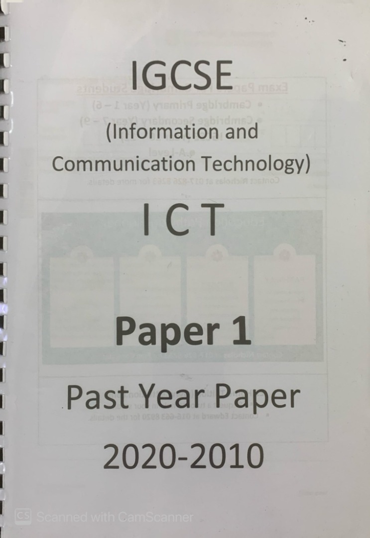 IGCSE ICT Past Year Paper (2020-2010), Hobbies & Toys, Books ...
