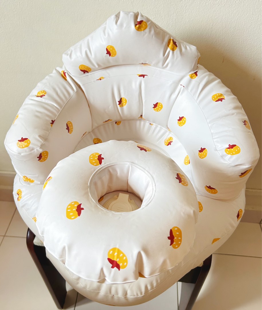 Inflatable Baby Chair with Bowl Tray Baby Sofa Learning Sit Sofa ...