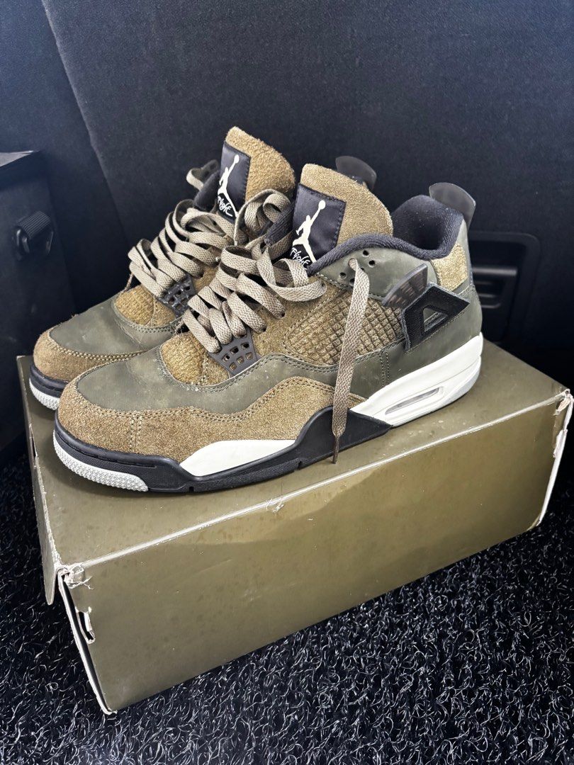 Jordan 4 Retro Craft Olive, Men's Fashion, Footwear, Sneakers on Carousell