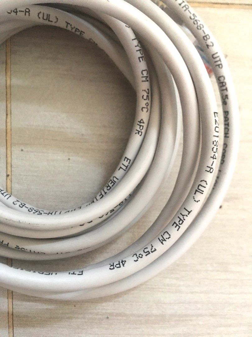 3 meters LAN Cat 5e 寬頻 電線 cable (E201854-A (UL)Type CM 75c 4PR ETL ...