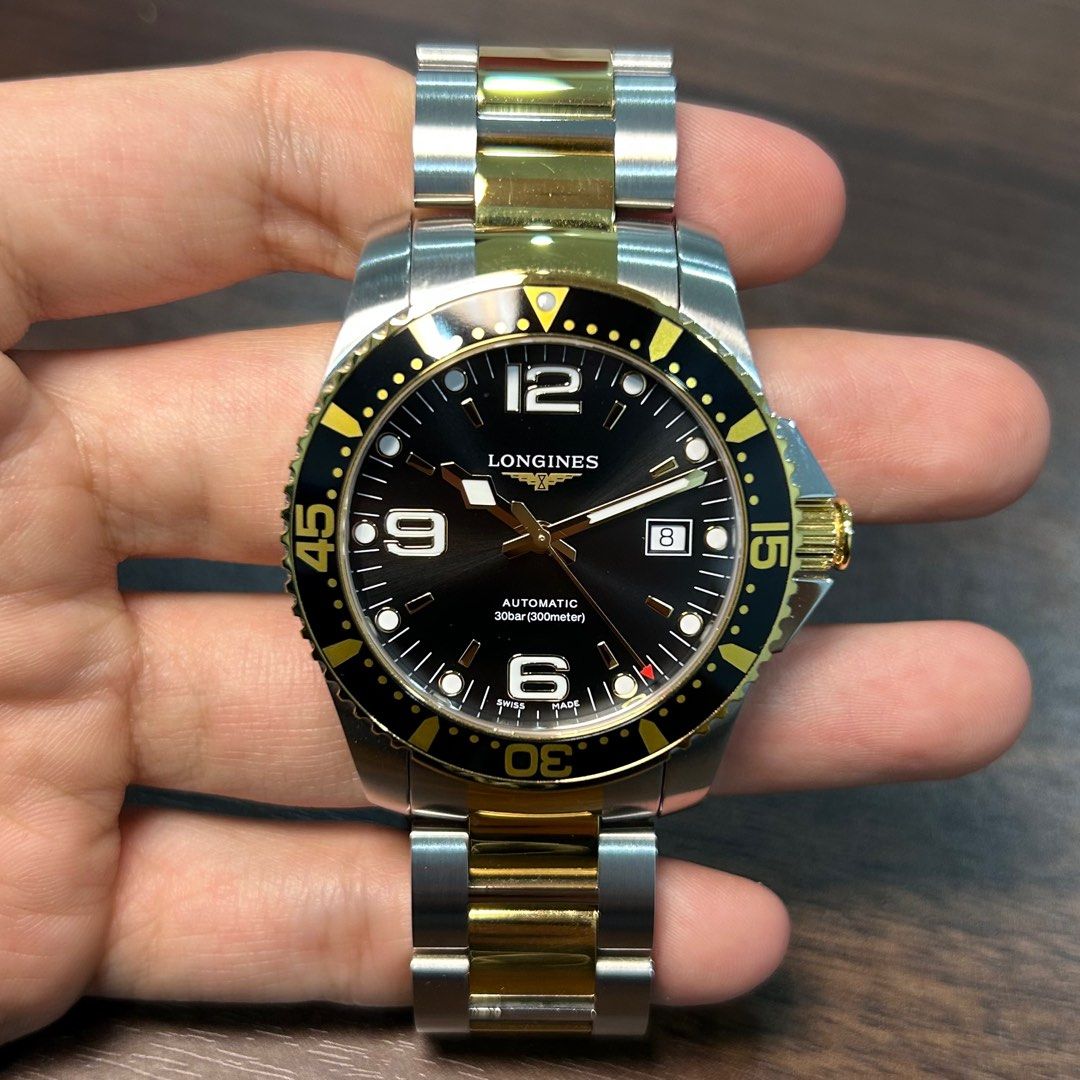 Longines HydroConquest 41mm Two-Tone Gold Automatic Men Watch, Men's ...