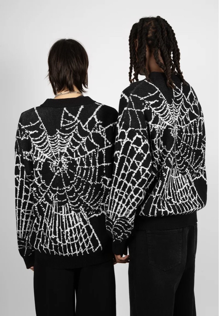 Lost in webs knitted sweater knit jumper y2k alt grunge goth cyber emo ...