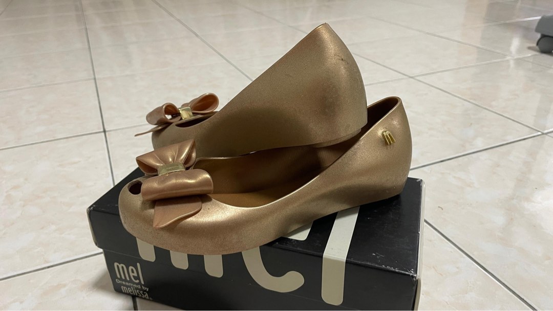 Melissa Ultragirl Sweet iii in Gold, Women's Fashion, Footwear, Flats ...