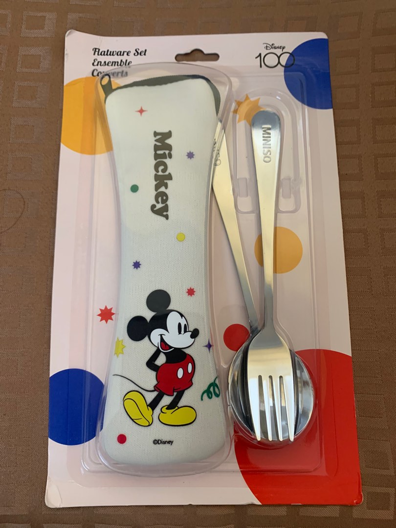 Miniso Disney100 Set fork & spoon, Announcements on Carousell
