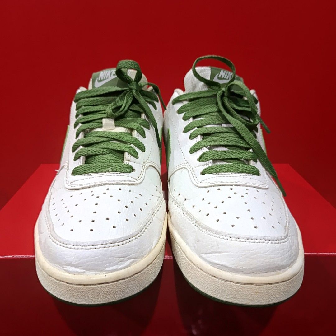 NIKE Kasut Bundle Court Vision Low 'White Oil Green' UK7.5, Men's ...