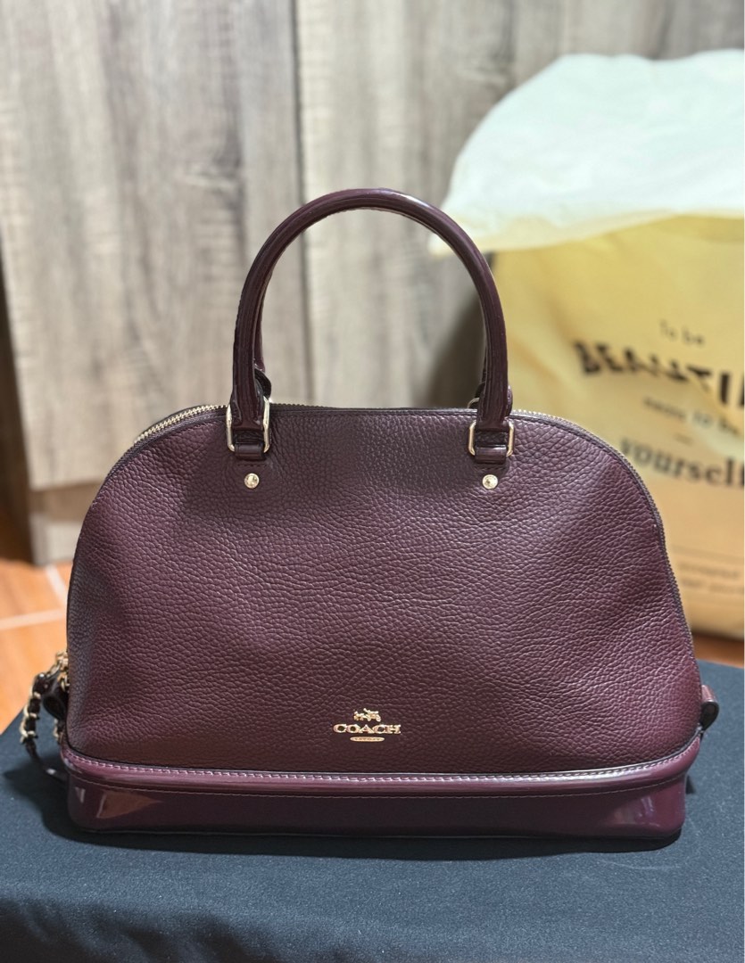 Original Coach Sierra Satchel in Pebble & Patent Leather, Women's ...