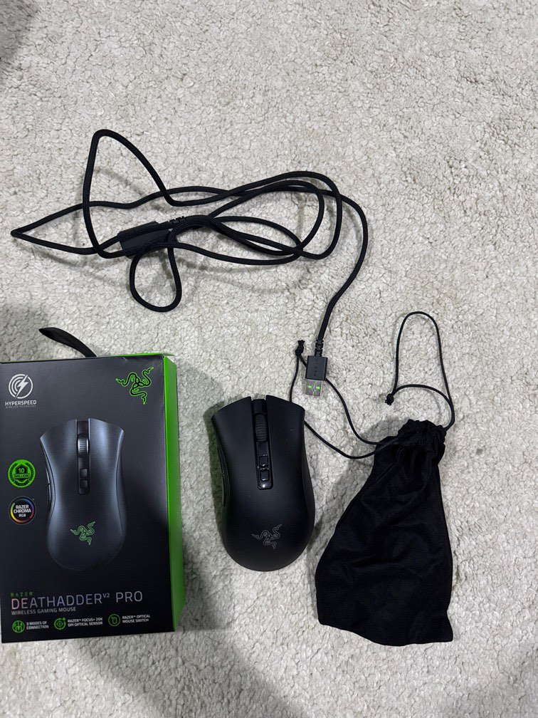 Razer DeathAdder Pro V2 (Wireless) Complete set with box, Computers ...