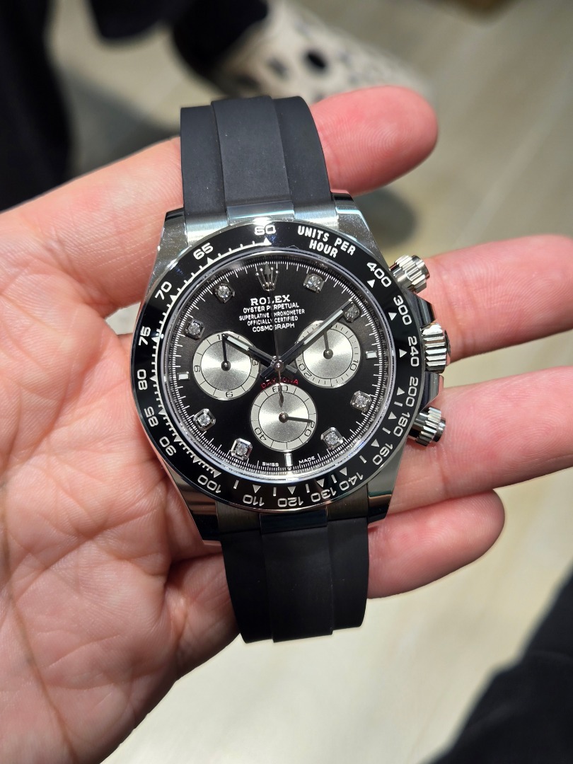 Rolex Daytona White Gold Diamond Oysterflex 126519LN 126519 WG Diamonds ...