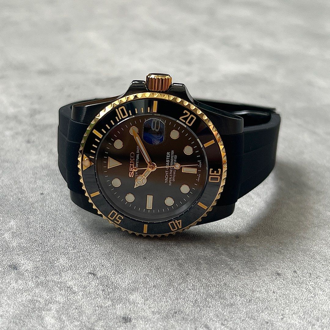 Seiko Two Tone Gold Yacht x Sub Mod [Custom Build], Men's Fashion ...