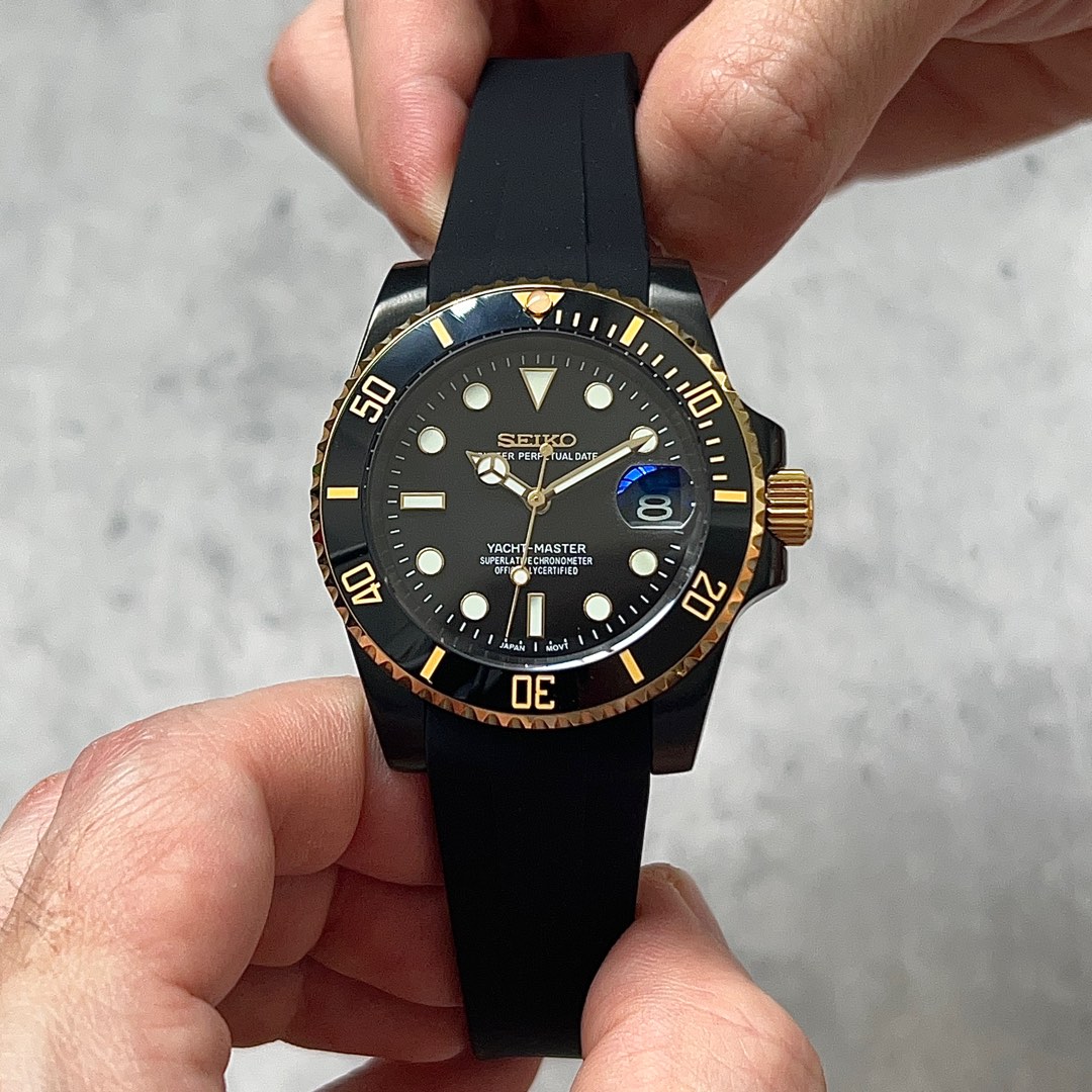 Seiko Two Tone Gold Yacht x Sub Mod [Custom Build], Men's Fashion ...