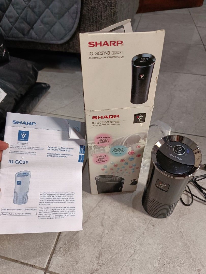 Air Purifier Sharp Plasmacluster Ion Generator IG-GC2Y-B Thailand Made, Aksesoris Mobil di Carousell