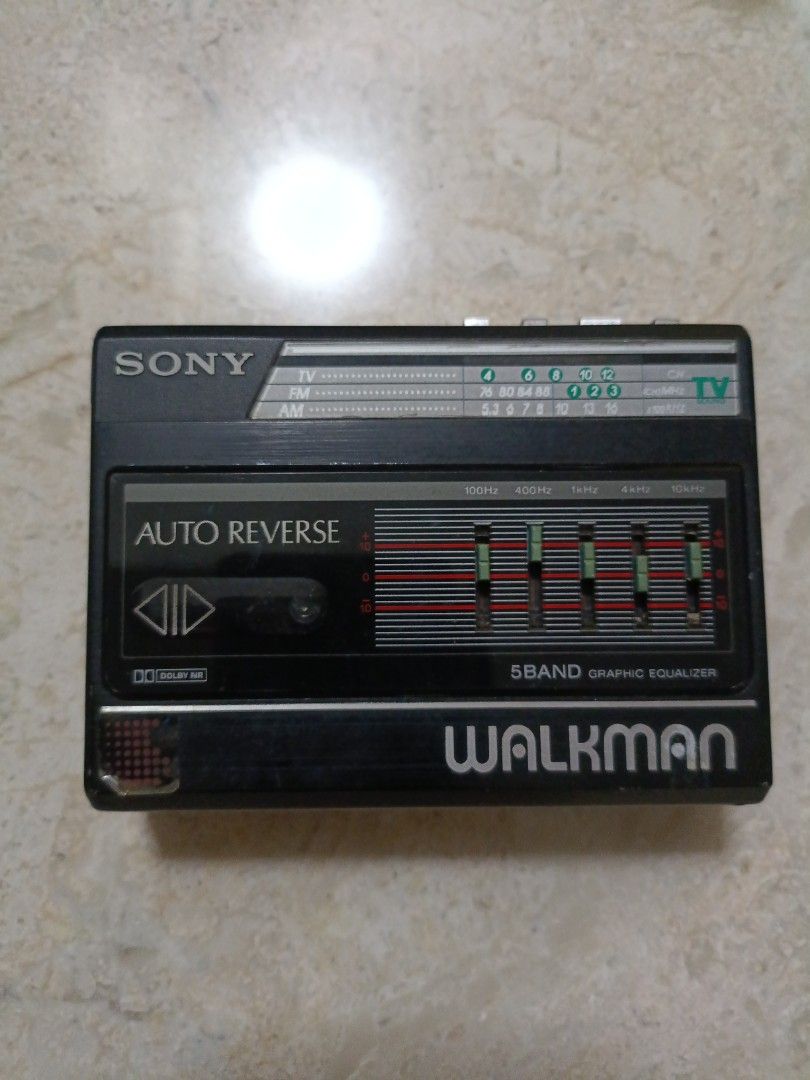 Sony Walkman TV Vintage 1986 WM-F60 Black, Audio, Portable Music ...