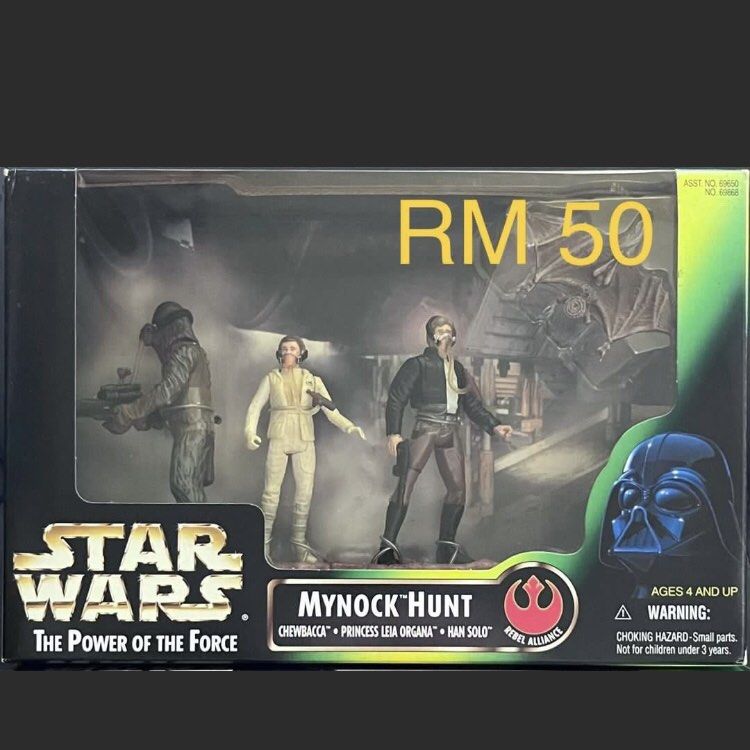 Star Wars Mynock Hunt Leia, Han & Chewbacca from Power Of The Force 3 ...