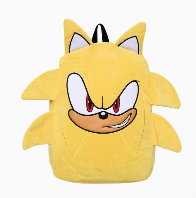 Super Sonic backpack Yellow plush bag large capacity cute cartoon anime ...