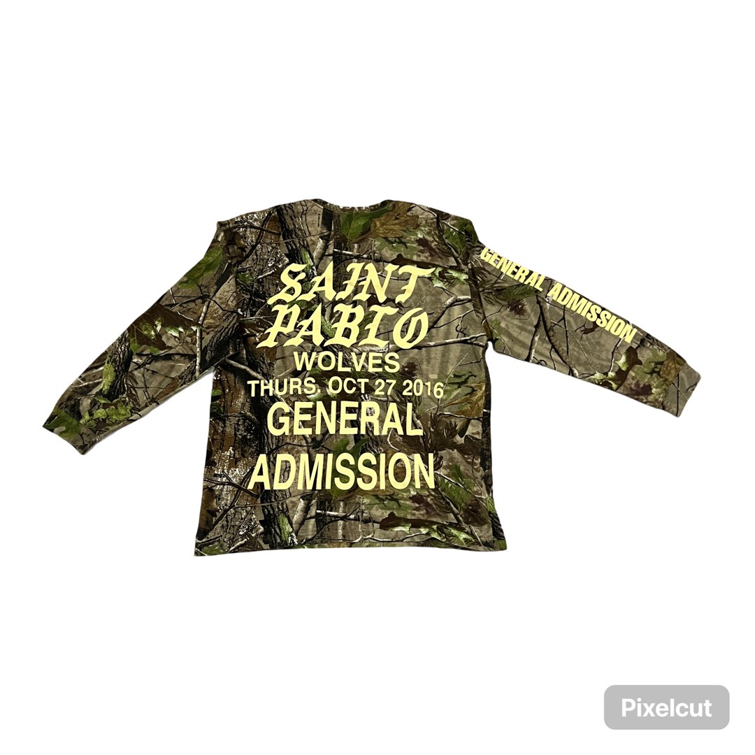 Vtg Kanye West Saint Pablo Wolves Camo Real Tree Concert Merch, Men's ...