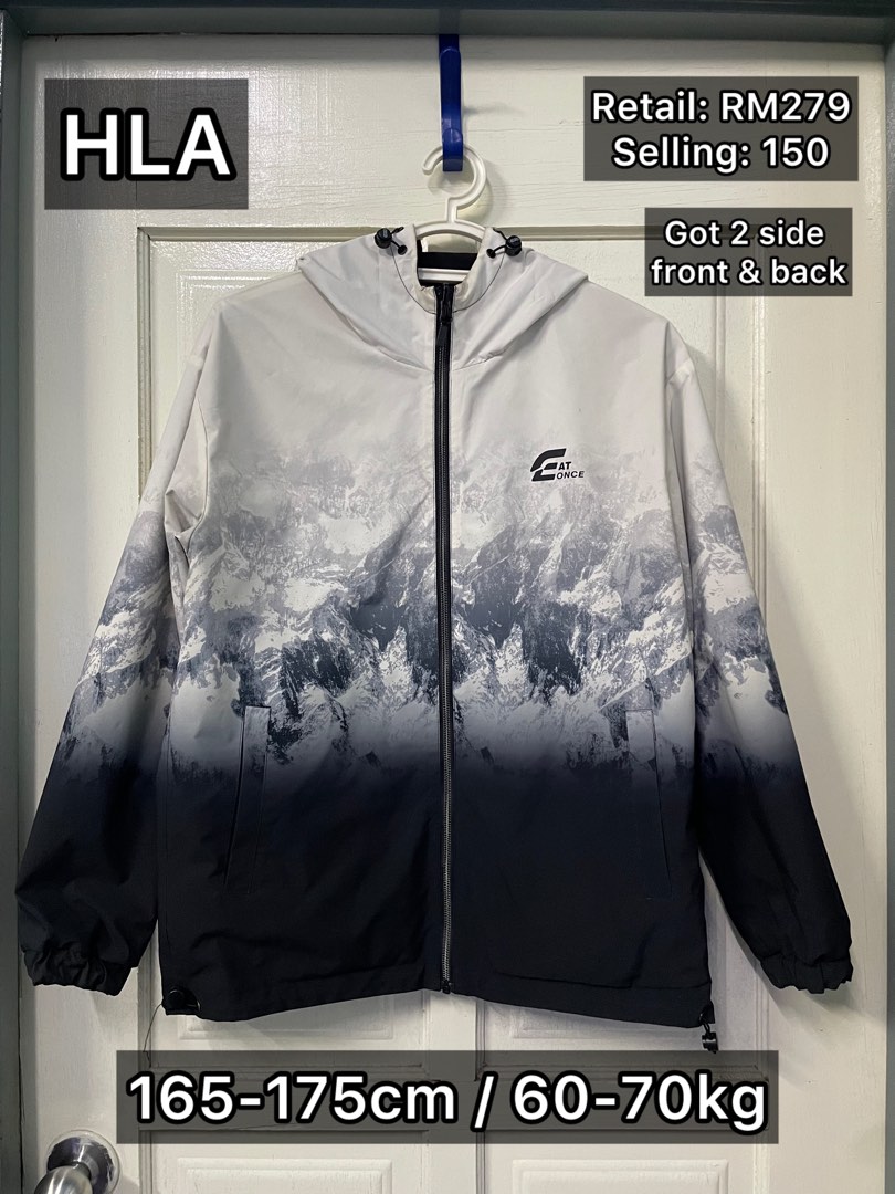 HLA Windbreaker Jacket front & back (USED), Men's Fashion, Coats ...