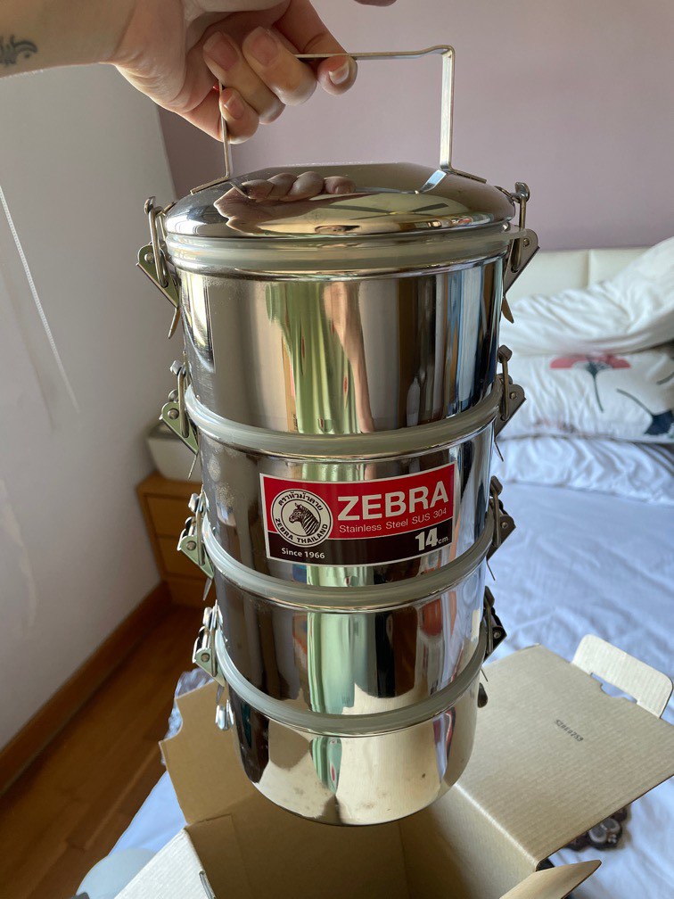 Zebra stainless steel 4 layers food containers, Furniture & Home Living ...