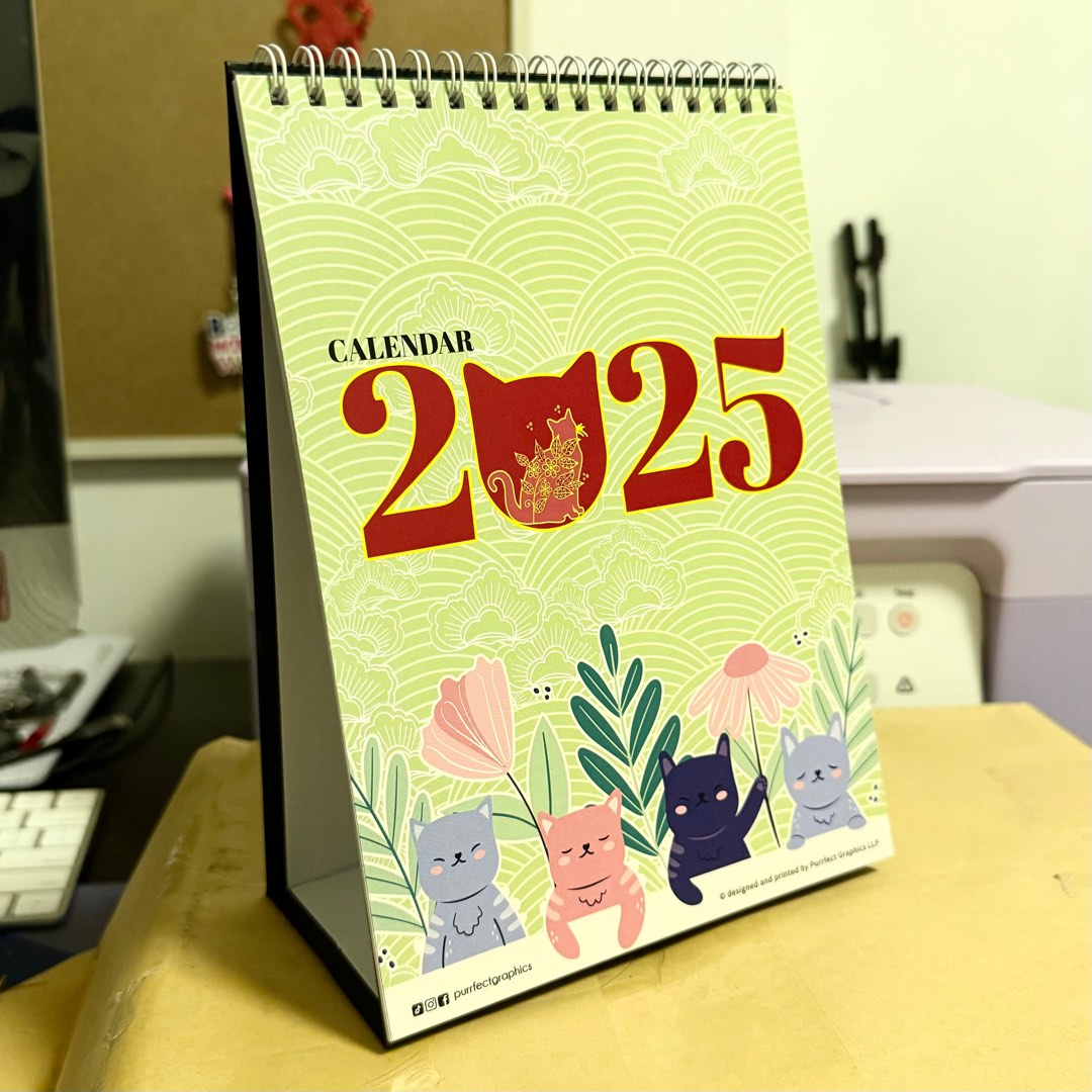 2025 Cat Desktop Calendar, Hobbies & Toys, Stationery & Craft, Art ...