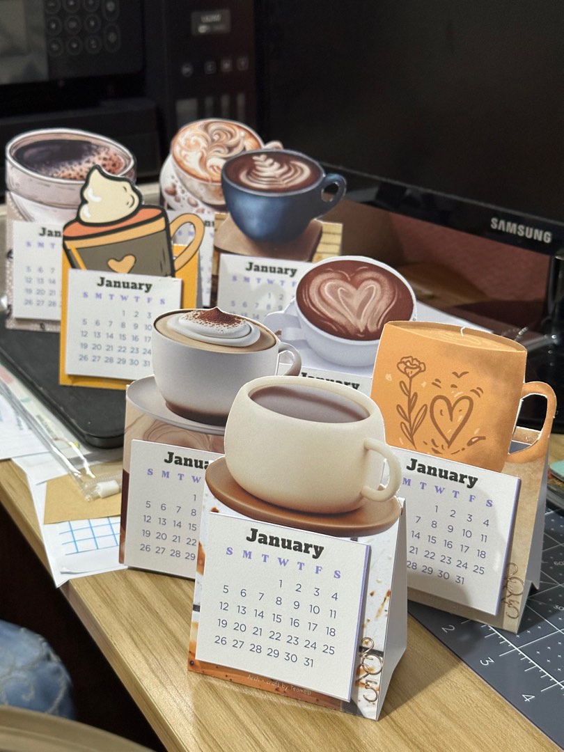 2025 mini coffee theme calendar (pre-order), Hobbies & Toys, Stationary ...