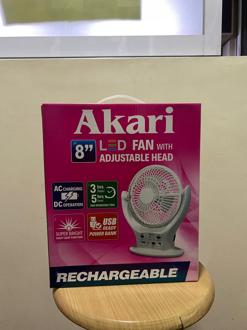 Akari LED adjustable Fan, Furniture & Home Living, Lighting & Fans ...