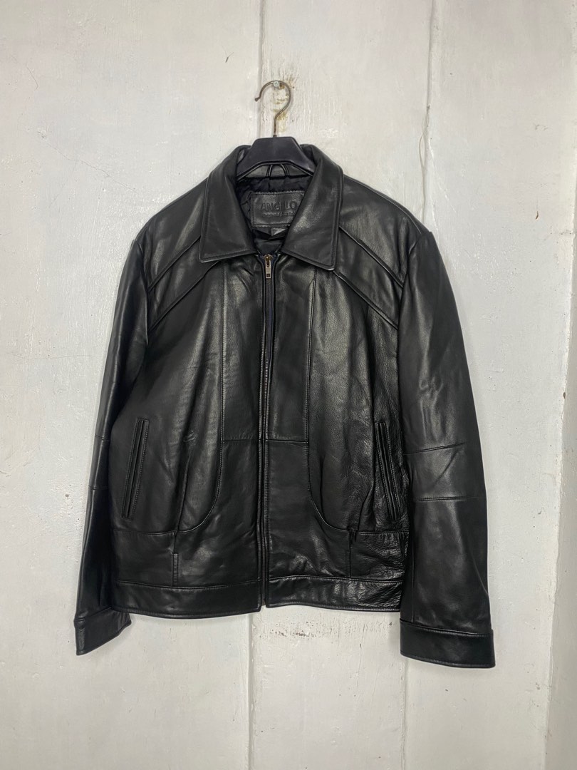 Angelo Made from Italy 100% Genuine Leather Jacket, Men's Fashion ...